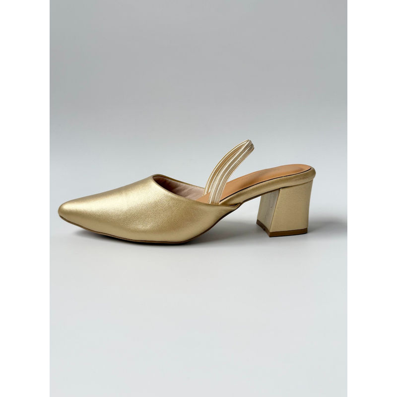 Buy UrbanSway Women Party Mules Gold Online