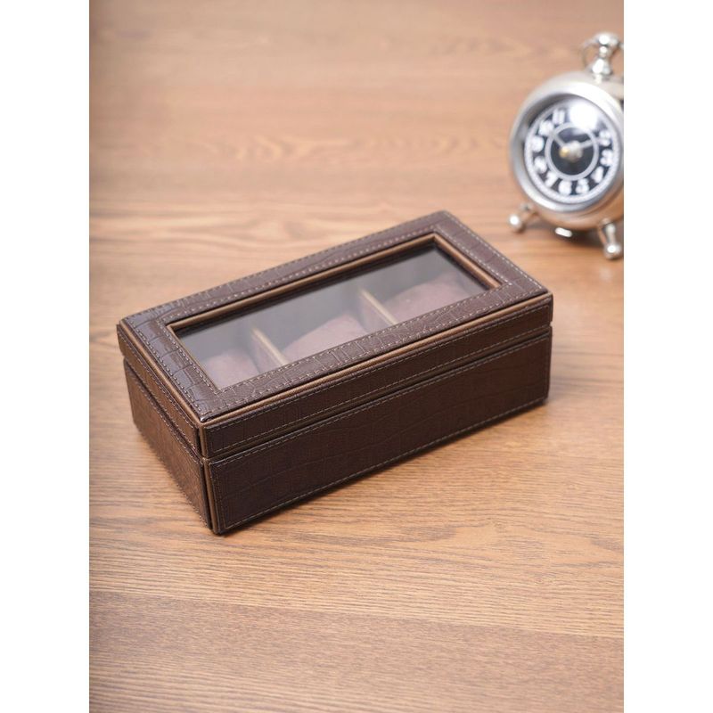 Buy Pure Home + Living 3 Box Brown Boris Watch Organiser Online