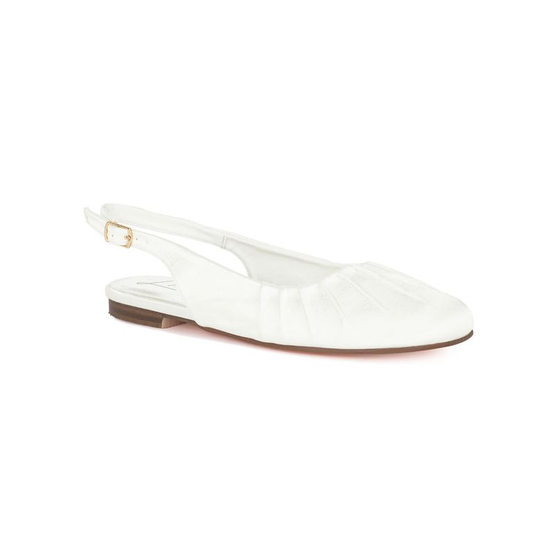 Buy London Rag Satin Square Toe Slingbacks White Sandals Online