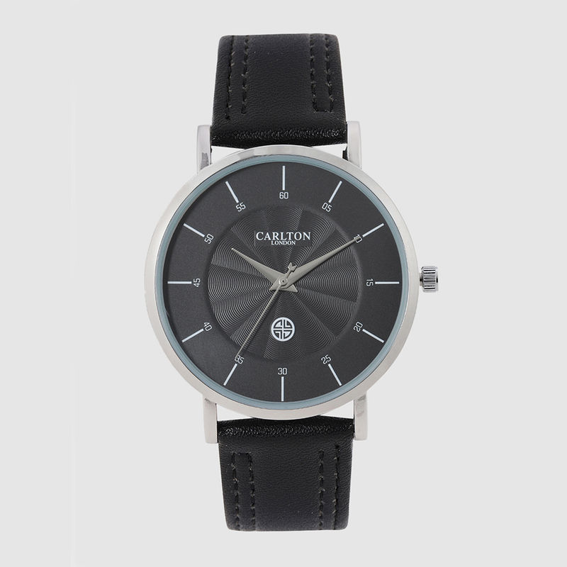 Buy Carlton London Men's Black Textured Analogue Watch (CG033SBAB) Online