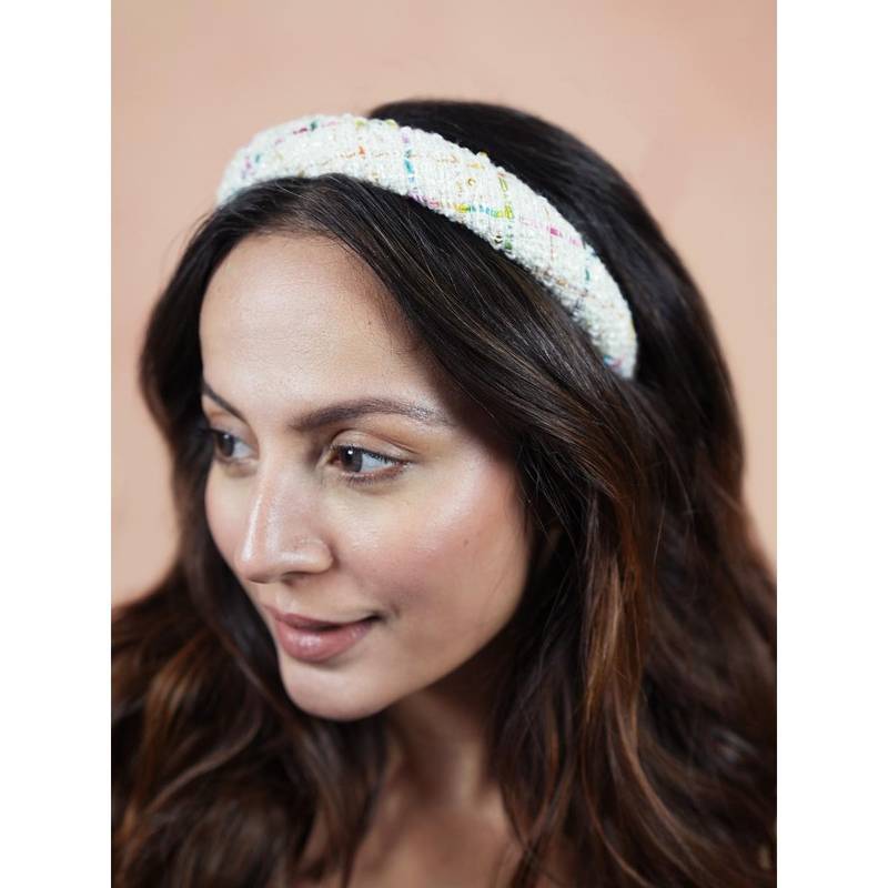 Buy Hair Drama Co. Tweed Puff Hair Band - Multi-color Online