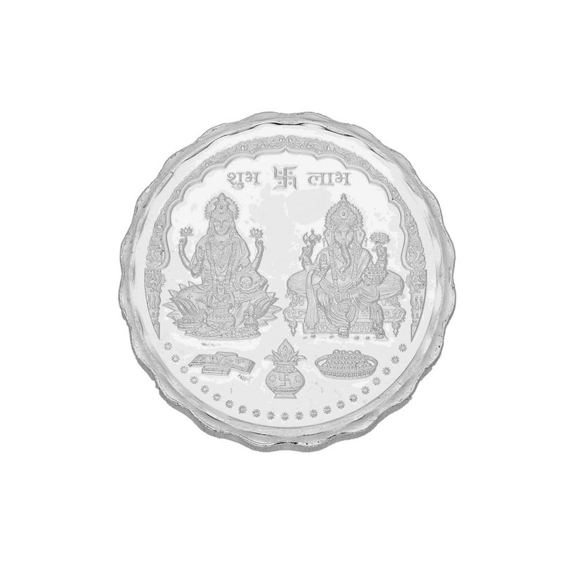 Buy Sri Jagdamba Pearls 10 Grams Lakshmi Ganesh Pure Silver coin Online