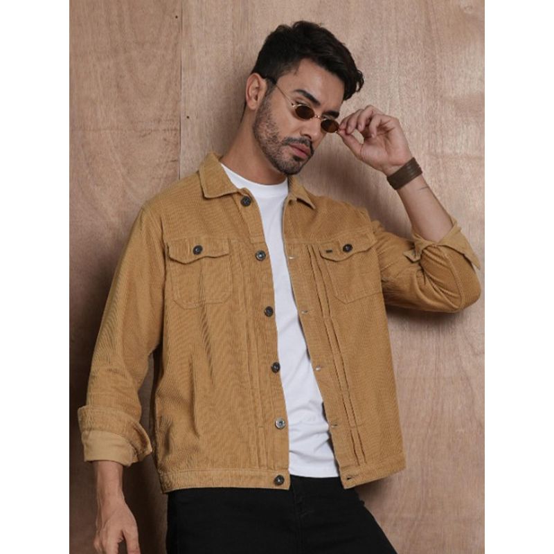 Buy PRONK Men Beige Solid Full Sleeves Jacket Online