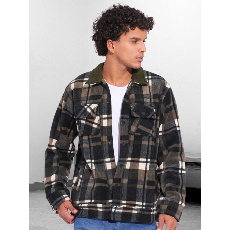 Buy PRONK Men Green Checks Full Sleeves Jacket Online