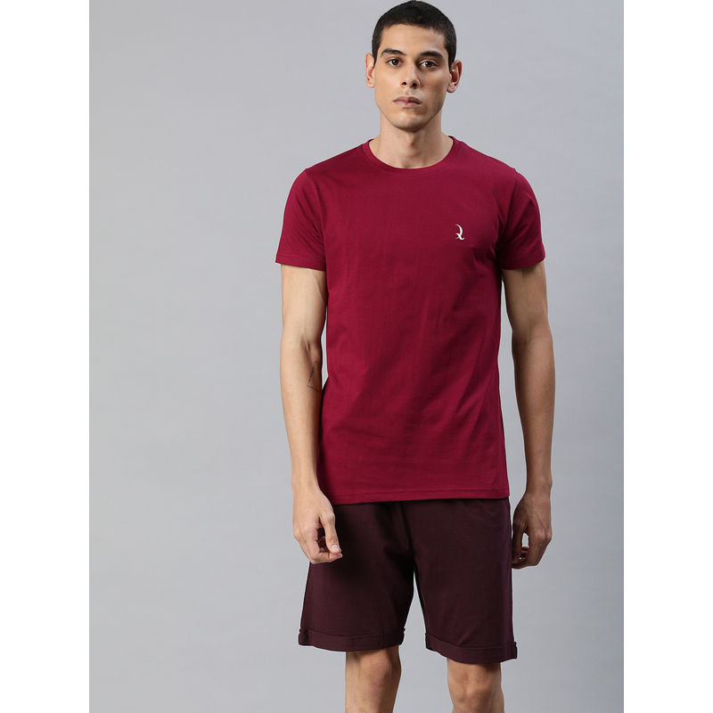 Quarantine Men's Solid Night Suit - Maroon: Buy Quarantine Men's Solid ...