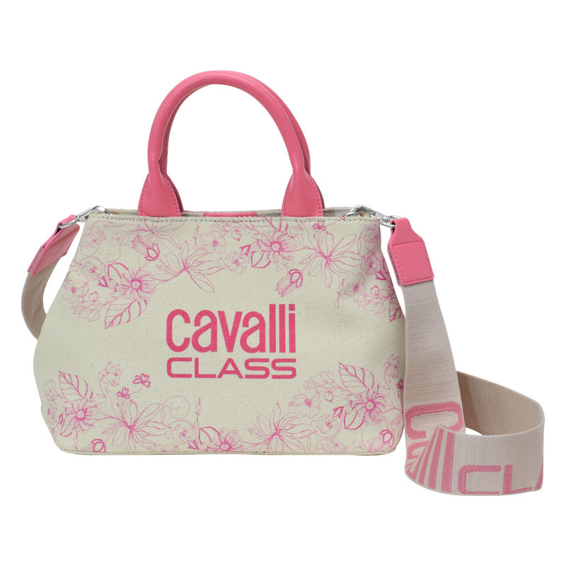 Buy Cavalli Class Pamela Canvas Floral Print Handbag With Detachable ...