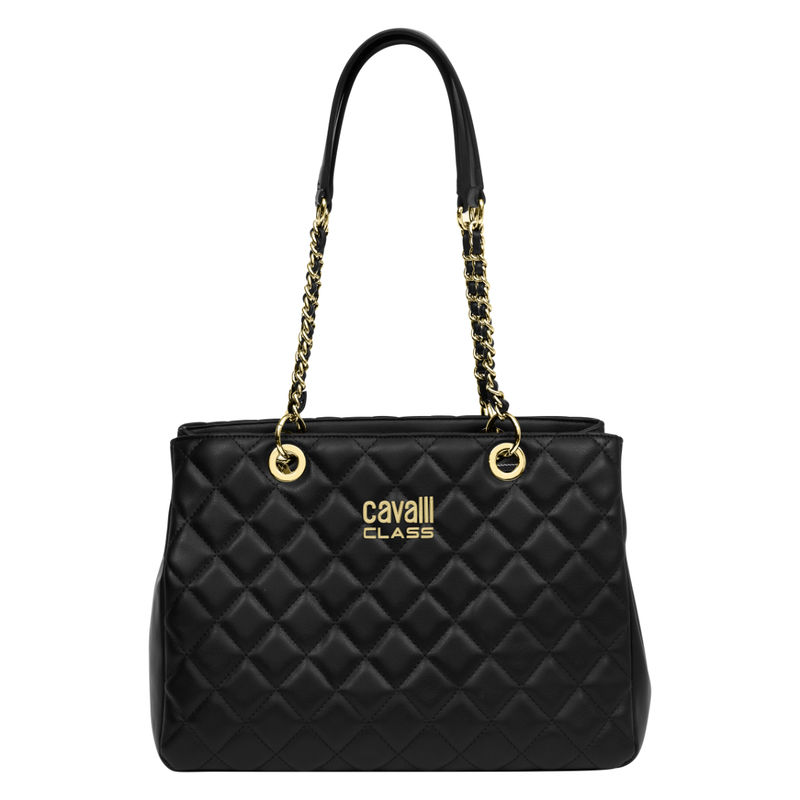 Buy Cavalli Class Alessia Synthetic Leather Black Handbag Online