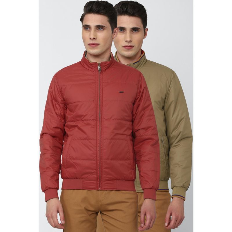 Buy Peter England Men Red Solid Reversible Jacket Online