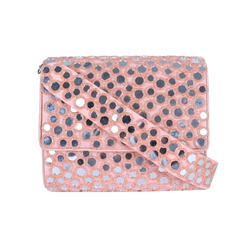 Angeline Pink Mirror Embellished Sling Bag: Buy Angeline Pink Mirror ...