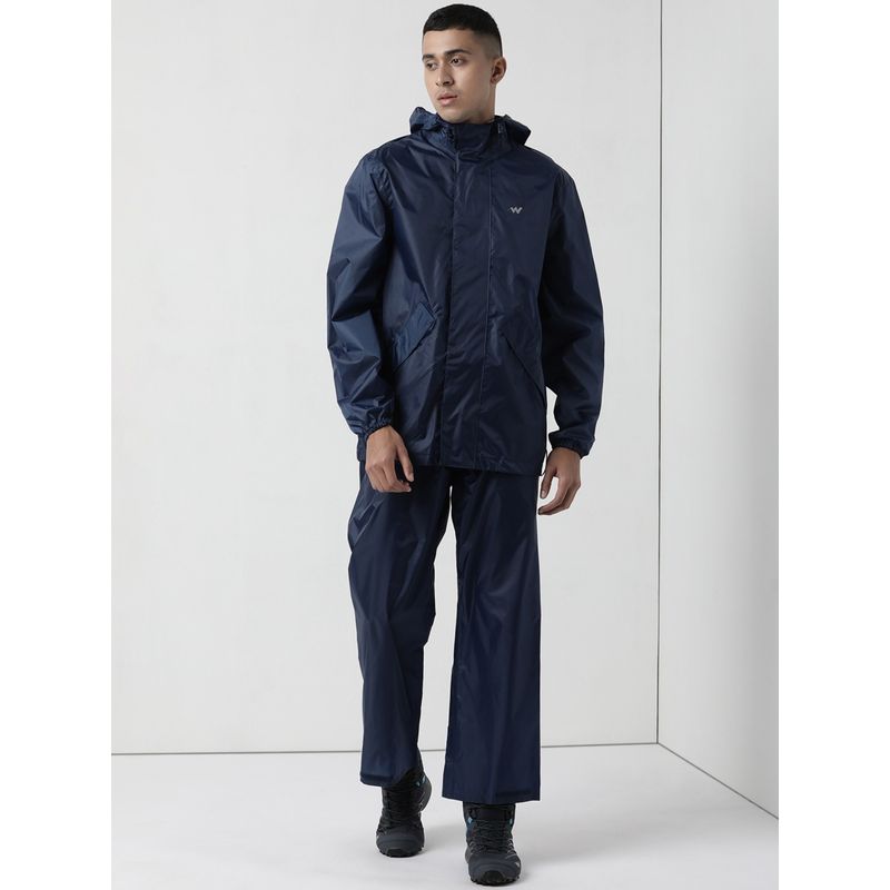 Buy Wildcraft Men Navy Blue Polyester Solid Rain Jacket with Pant (Set ...