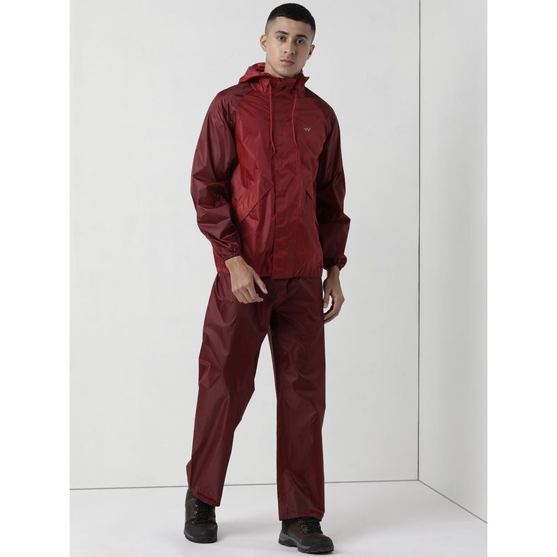 Buy Wildcraft Men Red Polyester Solid Rain Jacket with Pant (Set of 2 ...