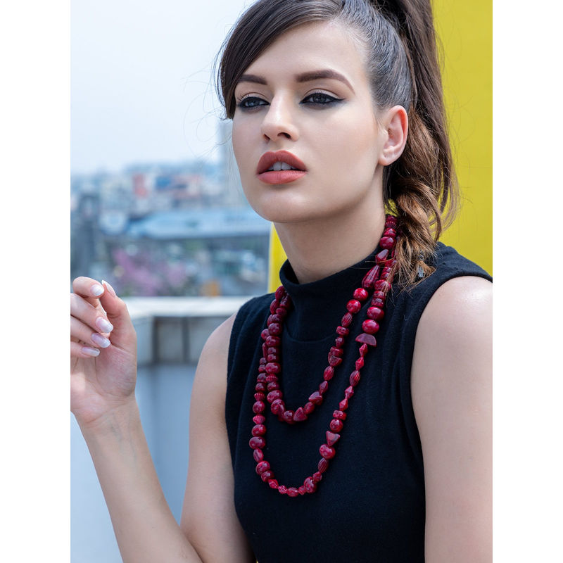 Buy Odette Red Beads Malleable Necklace Online