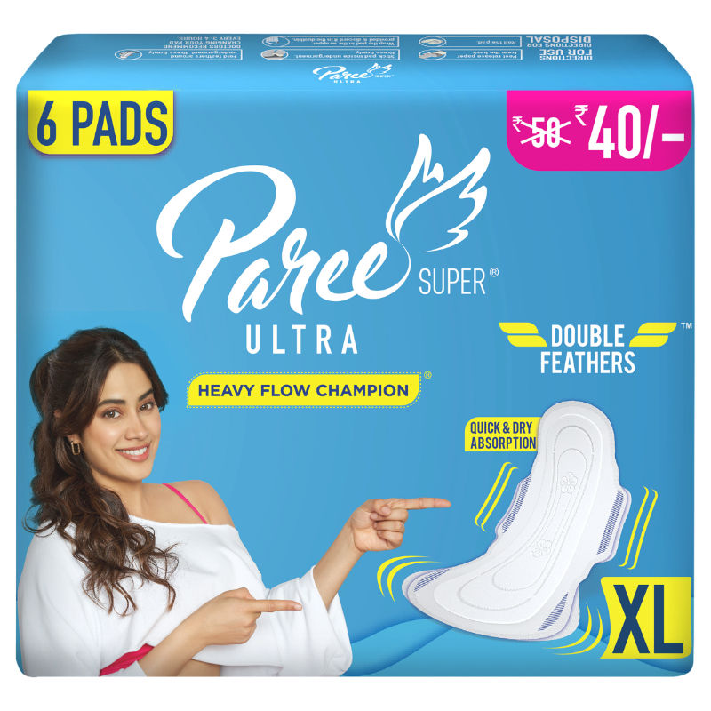 Buy Paree Sanitary Pad Super Dry Ultra XL (Tri Fold) - Pack Of 6 Online