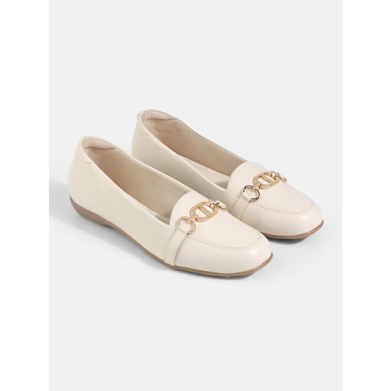 Buy Lemon & Pepper Women Off White Ballerinas Online