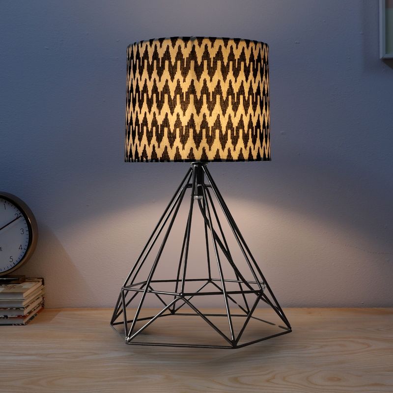 Buy Tu Casa Multi-Color Sleek Diamond Style Black Metal Table Lamp For ...