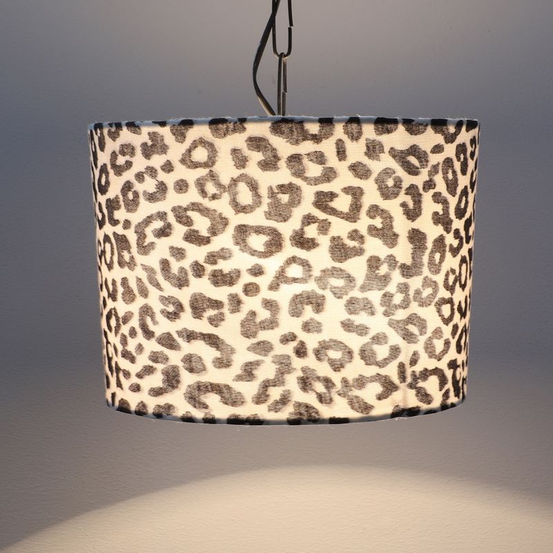 Buy Tu Casa White Leopard Print Fabric Glow Pendent Light Hanging Lamp ...