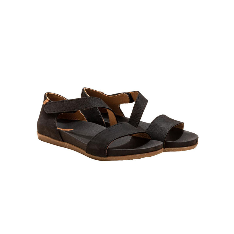 Buy El Naturalista Black Embellished Leather Sandals Online