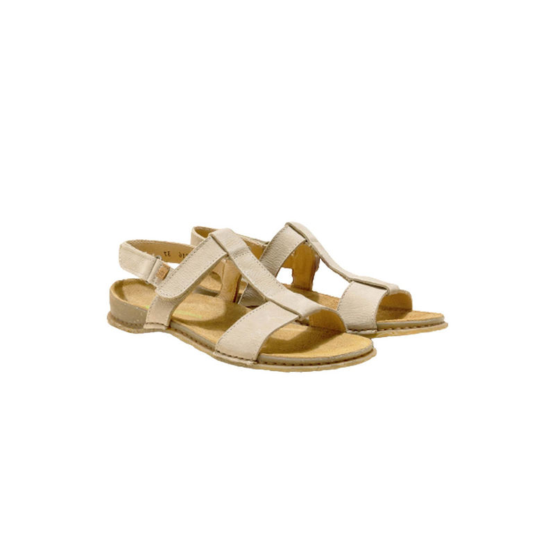 Buy El Naturalista Beige Embellished Leather Sandals Online
