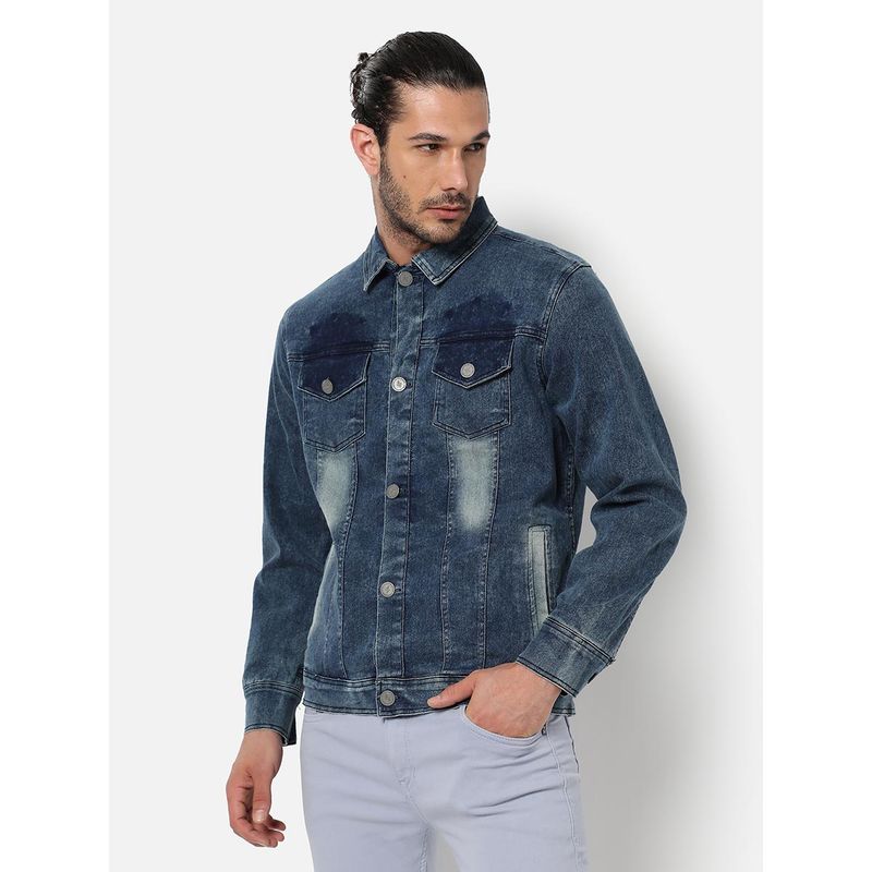 Buy Campus Sutra Solid Full Sleeve Winter Denim Jacket Online