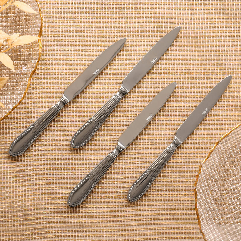 Buy Pure Home + Living Set Of 4 Silver Stainless Steel Dinner Knives ...