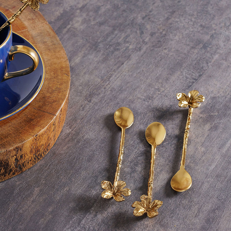 Pure Home + Living Set of 4 Ouro Gold Spoon: Buy Pure Home + Living Set ...