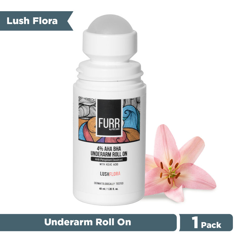 Buy FURR 4% AHA BHA Underarm Roll On with Kojic Acid Online