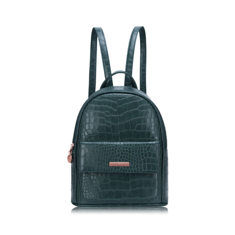 Buy Caprese Caroline Medium Bottle Green Backpack Online