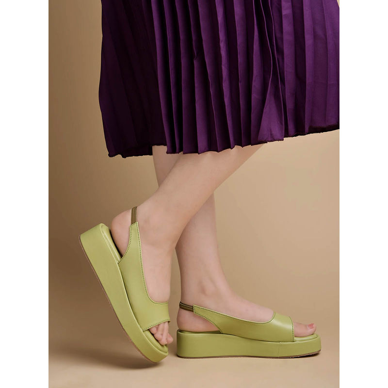 Buy Shoetopia Solid Comfortable Green Sandals Online