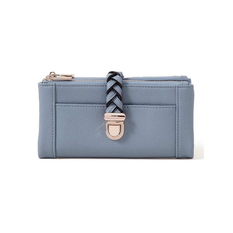 Buy Accessorize London Womens Blue Plait Push Lock Wallet Online