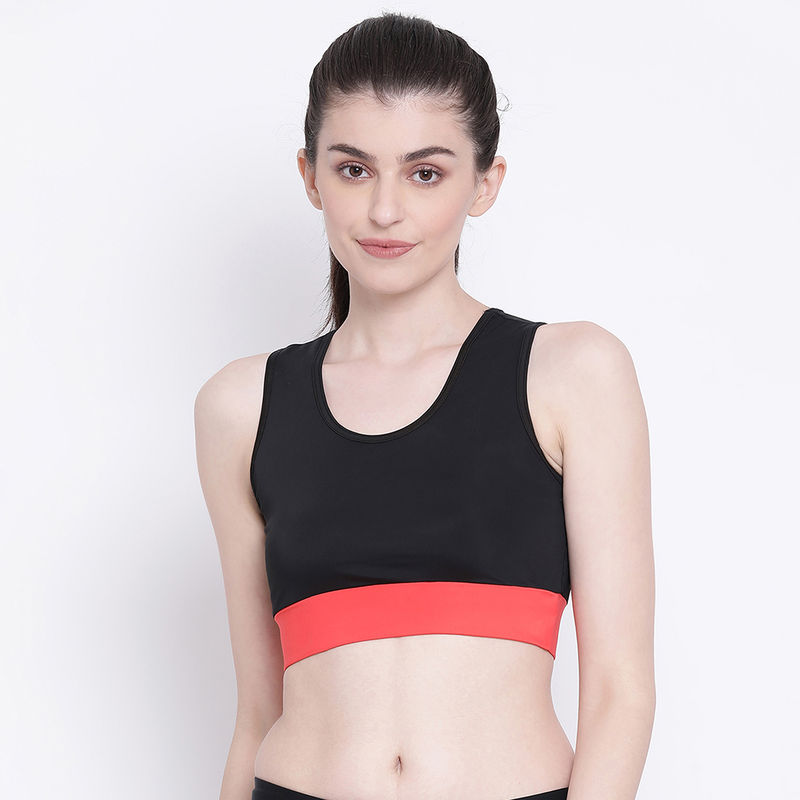 Buy Clovia Padded Wirefree Sports Bra - Black Online