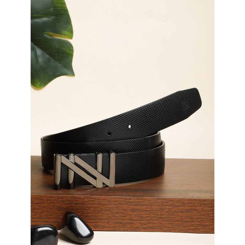 Buy Carlton London Men Black Sami Formal Leather Belt Online