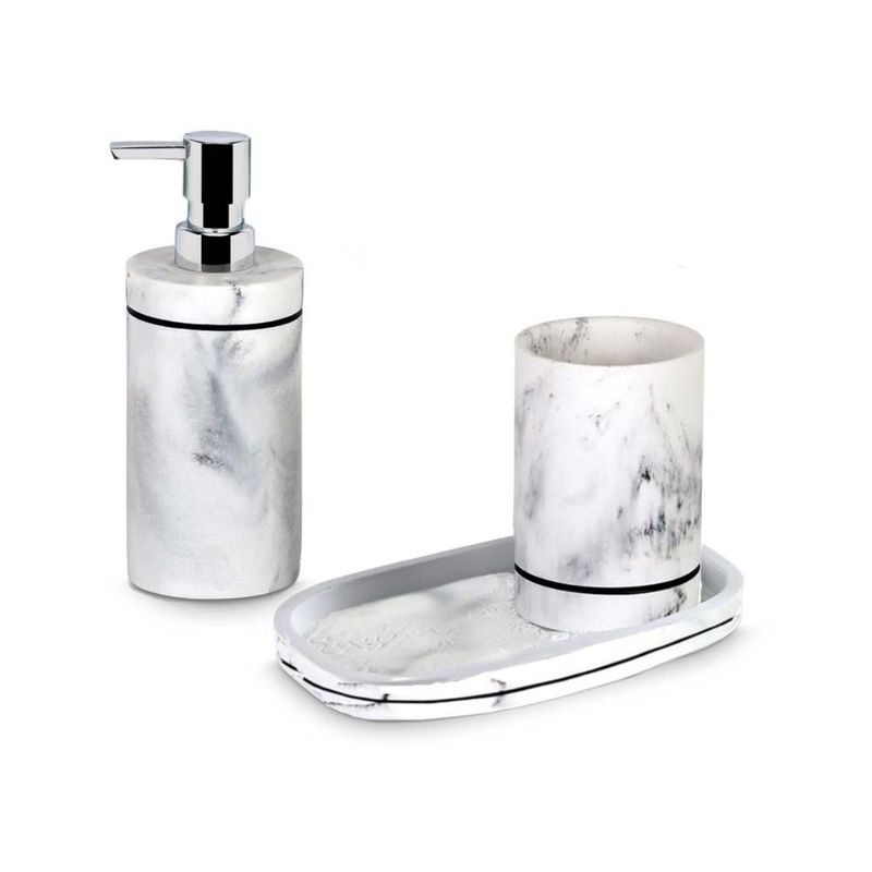 Buy Freelance Soho Bathroom Accessories Polyresin White Solid Textured ...