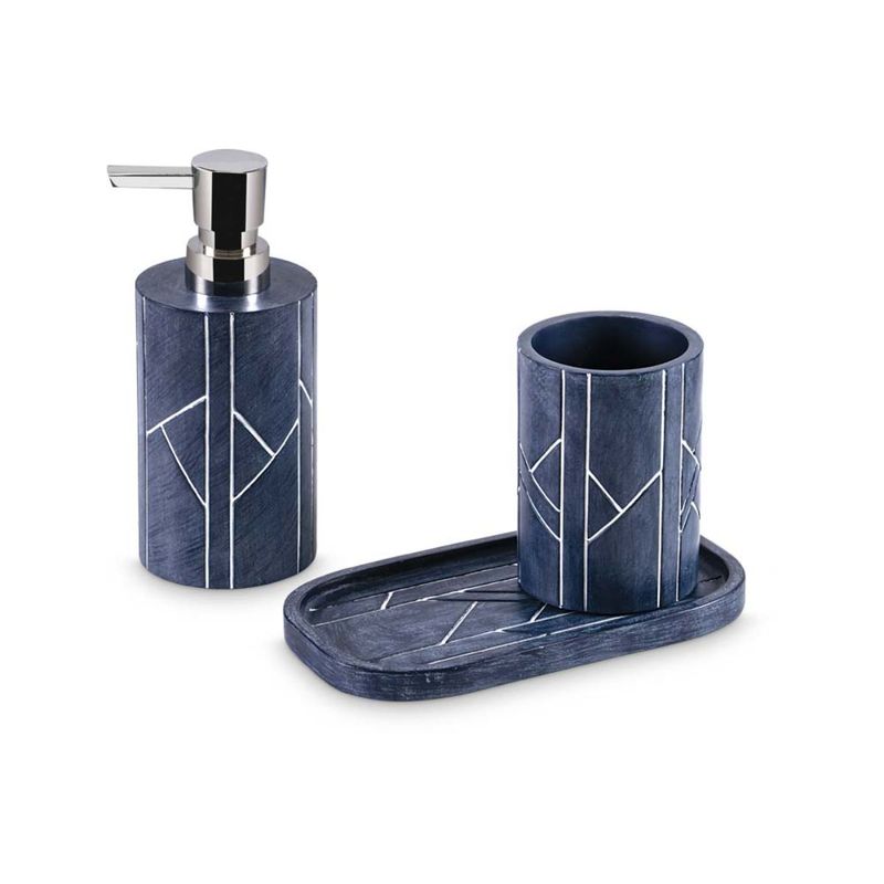 Buy Freelance Soho Bathroom Accessories Polyresin Navy Blue Solid ...