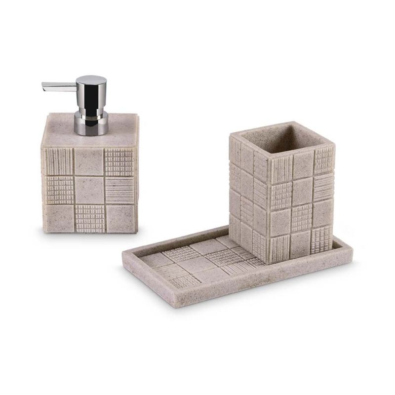 Buy Freelance Soho Bathroom Accessories Polyresin Grey Solid Textured ...