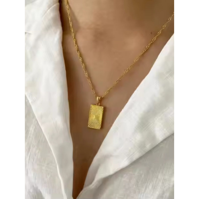 Buy ZAISHA Classic Illusion Pendant 18K Gold Plated Necklace Online