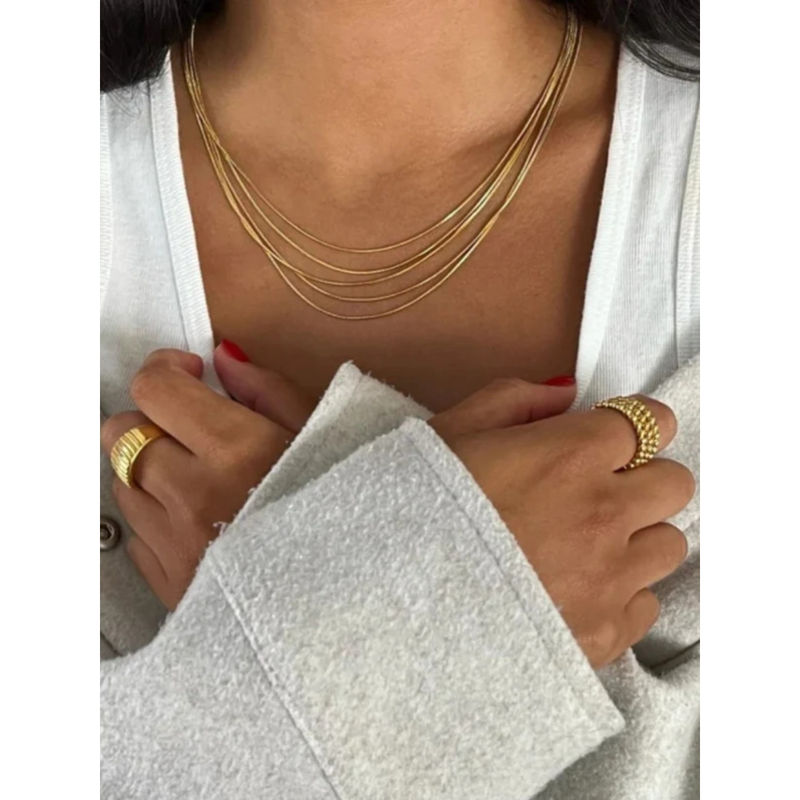 Buy ZAISHA Dainty Layered Chain 18K Gold Plated Necklace Online