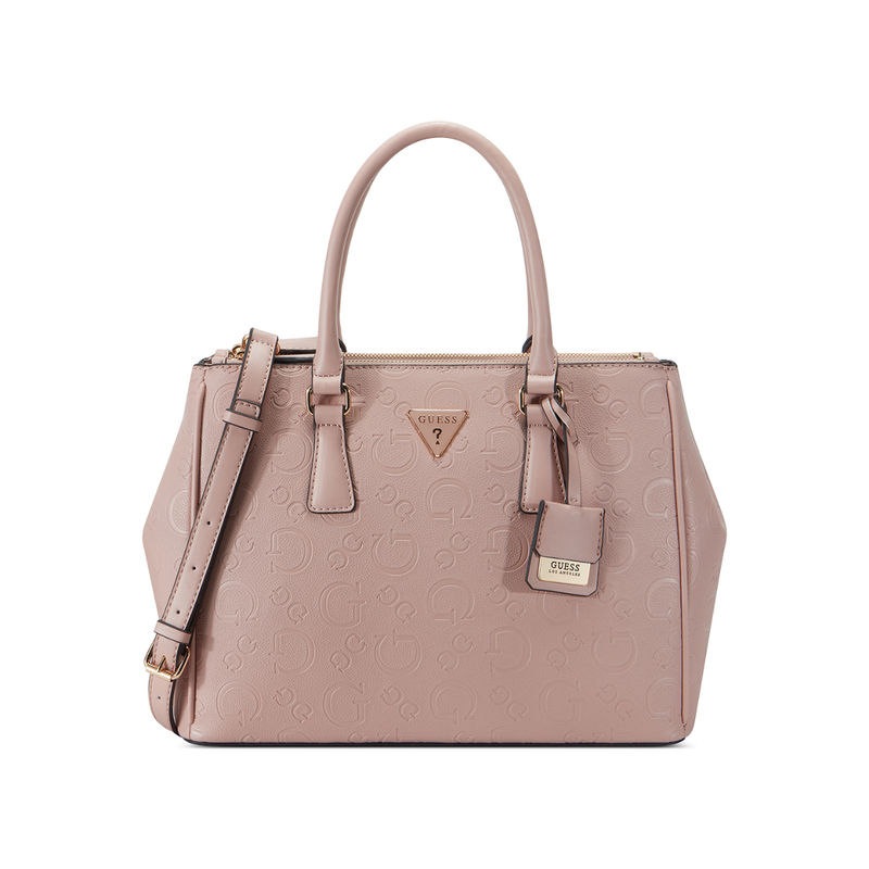 Buy Guess Peach Printed Grimball Satchel Bag with Detachable Strap Online