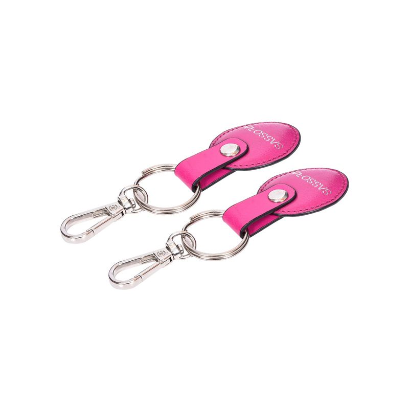 Buy Sassora Pink Premium Leather Round Shape Key Chain Gift Set (Pack Of 2) Online
