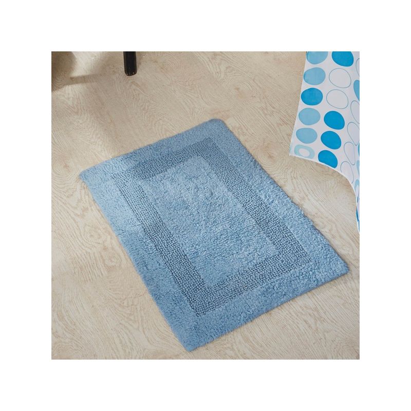 Buy OBSESSIONS Cotton Textured Bath Mat, (L) 70 X (W) 50 cm, Baby Blue ...