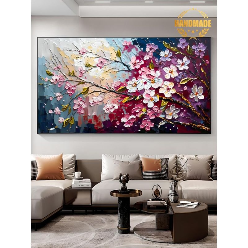 Buy The Handmade Flair Abstract Plum Blossom Oil Painting Online