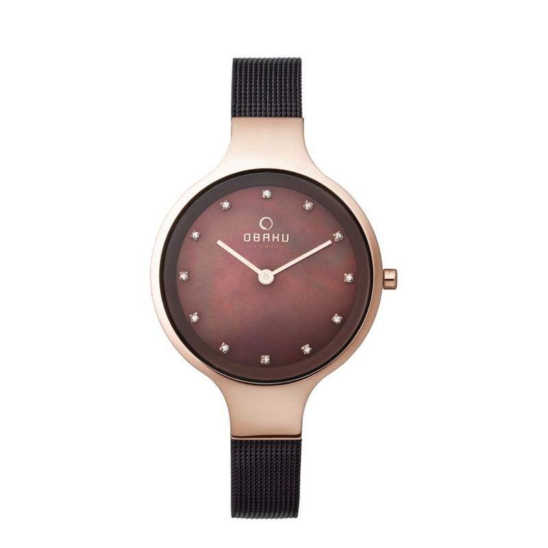 Obaku Sky Walnut Brown Round Dial Women's Watch (V173LXVNMN): Buy Obaku ...