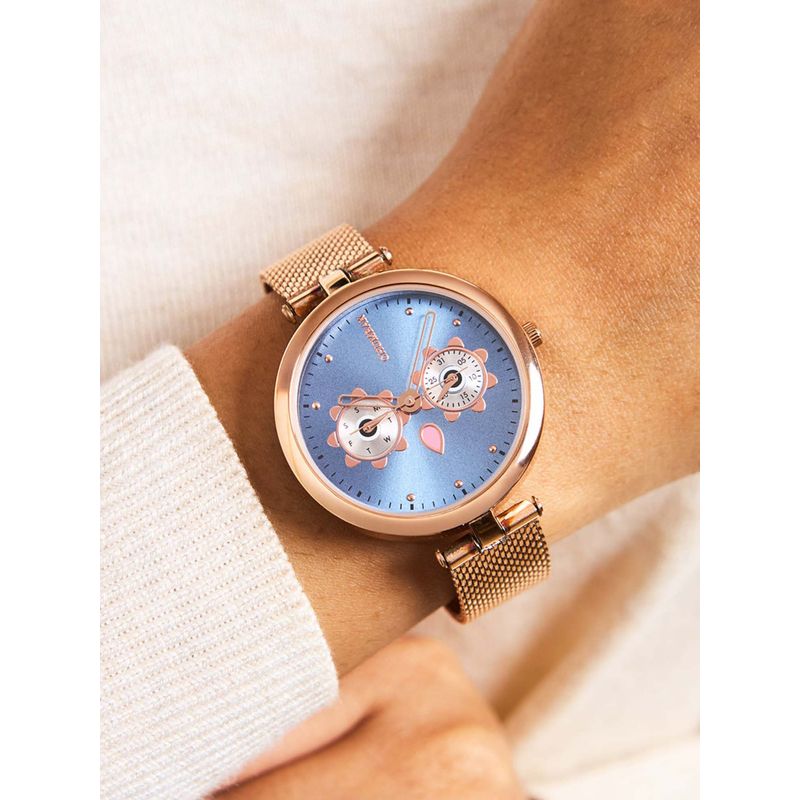 Buy Chumbak Hoot Mesh Strap Blue Watch (New_2025) (M) Online