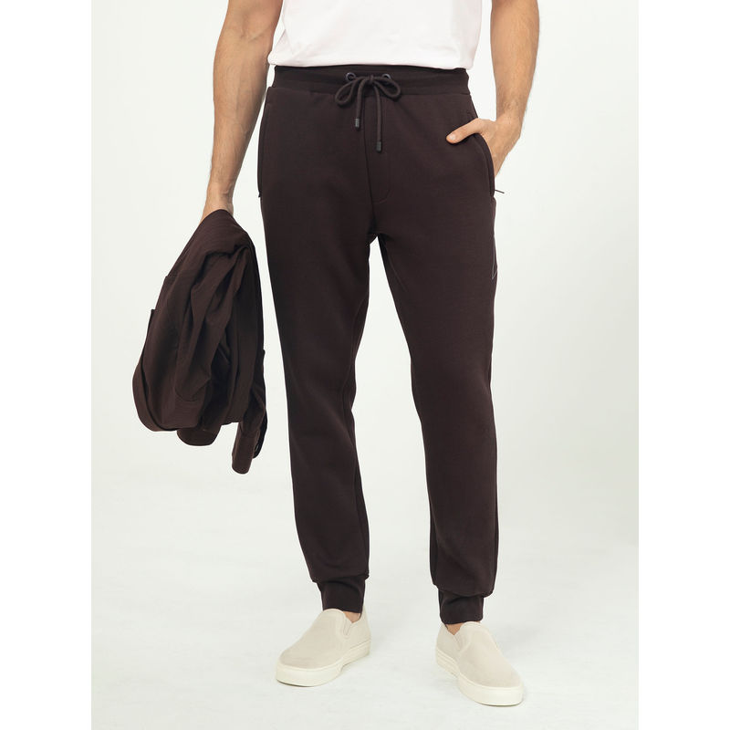 Buy Rare Rabbit Selfos Primary Maroon Heavyweight Solid Joggers Online