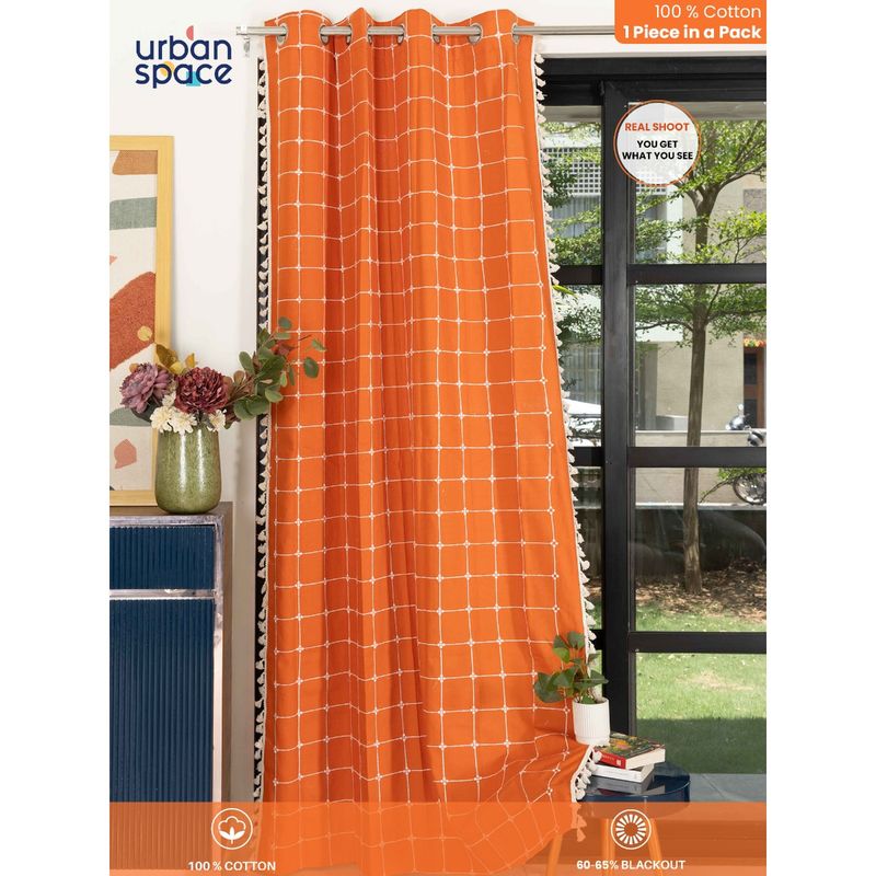 Buy Urban Space Cotton Window Curtain with Eyelets & Tieback 1 Piece ...