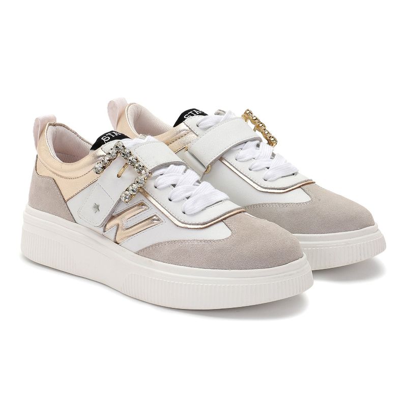 Buy Saint G Ivory White Pu Coated Leather Women Sneaker Online