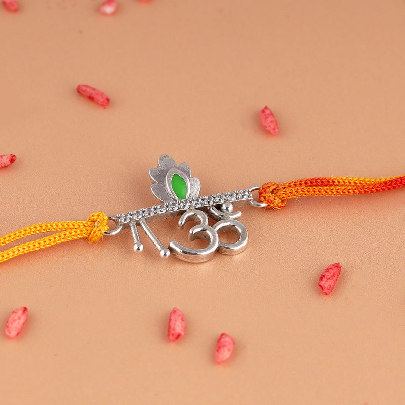 Buy GIVA Silver Sacred Om Rakhi Online