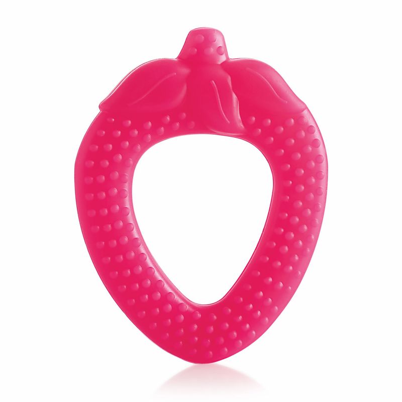 Buy Beebaby Strawberry Fruit Shape Soft Silicone Teether - Pink Online