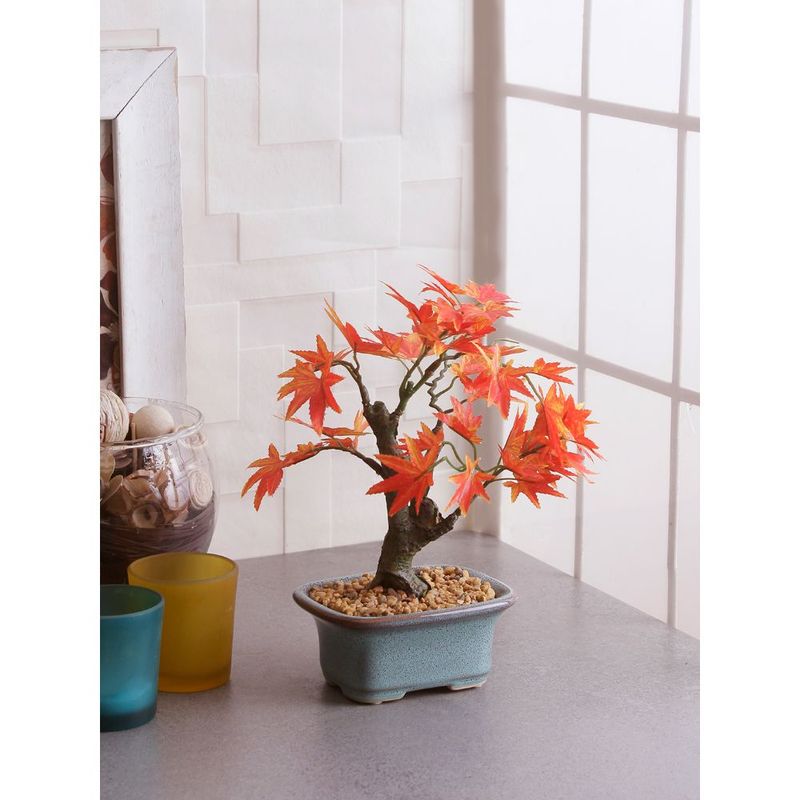 Buy Fourwalls Artificial Japanese Maple Bonsai Plant in a Ceramic Pot ...