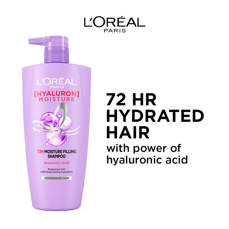 Buy L'Oreal Paris Hyaluron Moisture Shampoo With Hyaluronic Acid for 72 HR Hydrated Hair Online