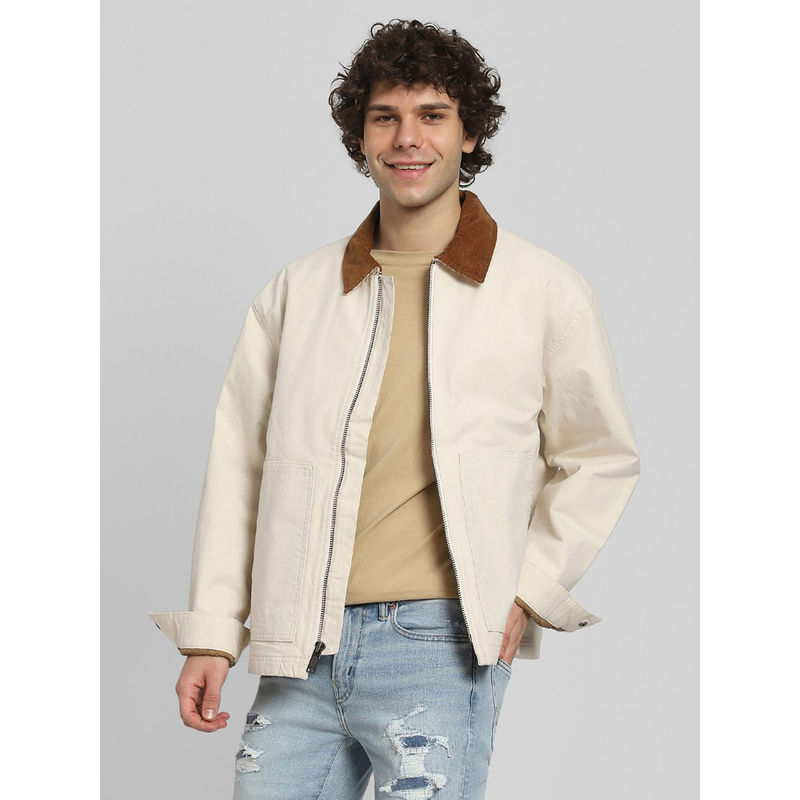 Buy American Eagle Men Cream Canvas Barn Jacket Online
